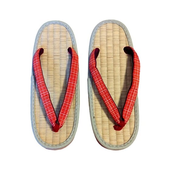 Vintage | Shoes | Vintage 7s 80s Japanese Bamboo Straw Flip Flop Thong ...